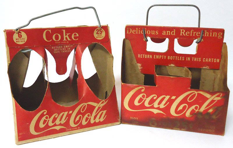 Coca Cola Bottle Carriers (2) 1940's 1950's