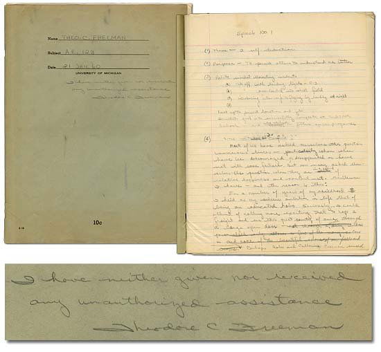 1960 Ted Freeman's U.of Mich College Bluebook