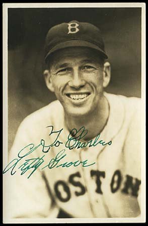 136: LEFTY GROVE AUTOGRAPHED BURKE PHOTO