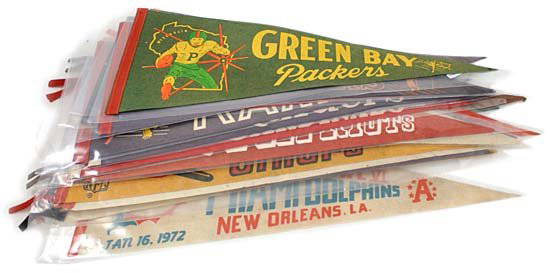 1940s 70s Vintage Football Pennants