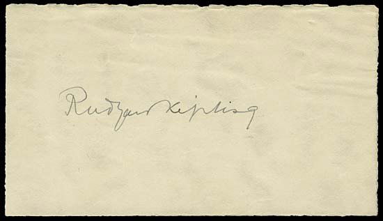 822: c1890s RUDYARD KIPLING AUTOGRAPHED CUT