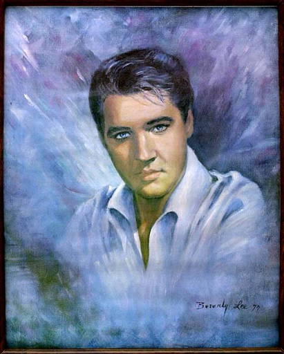 1979 Elvis Artist Signed Print On Canvas