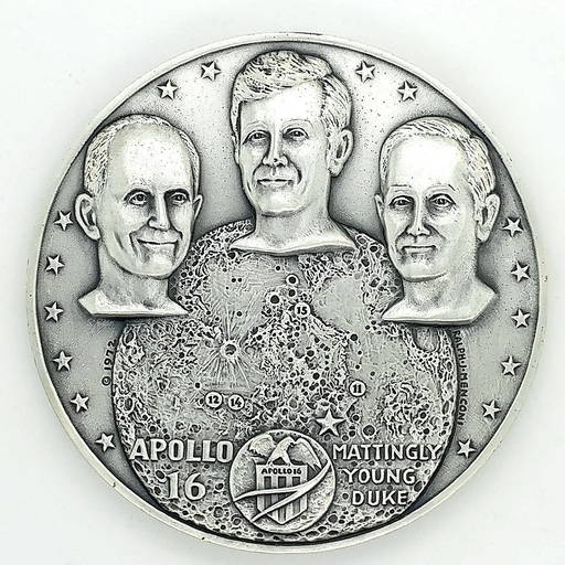 Apollo 16 Medallic Art Medal .999 Fine Silver