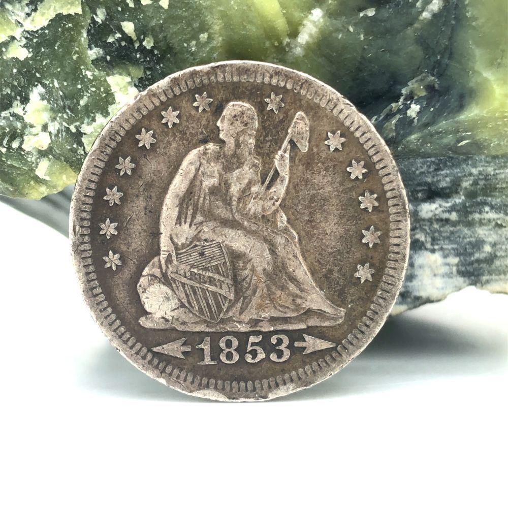 1853 US Arrows and Rays Seated Quarter Struck-Thru XF - Mar 05, 2023 ...