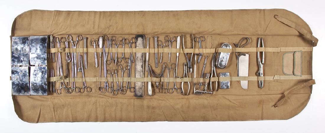 Wwi General Surgery Field Kit In Canvas Roll