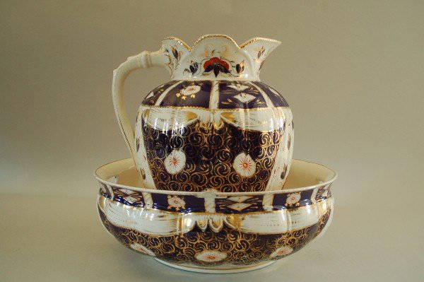 Royal Crown Derby Pitcher & Bowl Circa 1850 1890