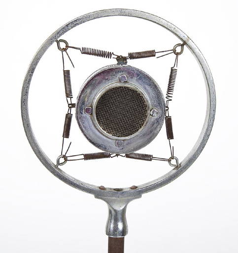 1920s Ring & Spring Microphone On Atlas Soundstand