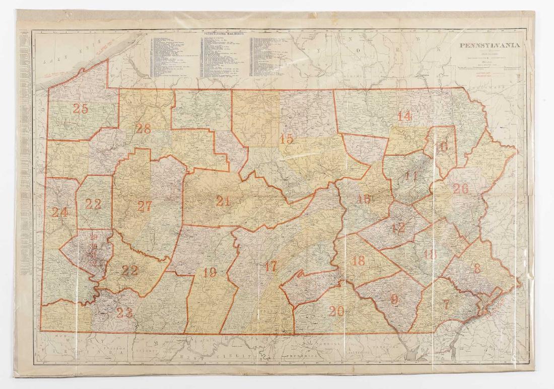 1911 Railroad Map Of Pennsylvania