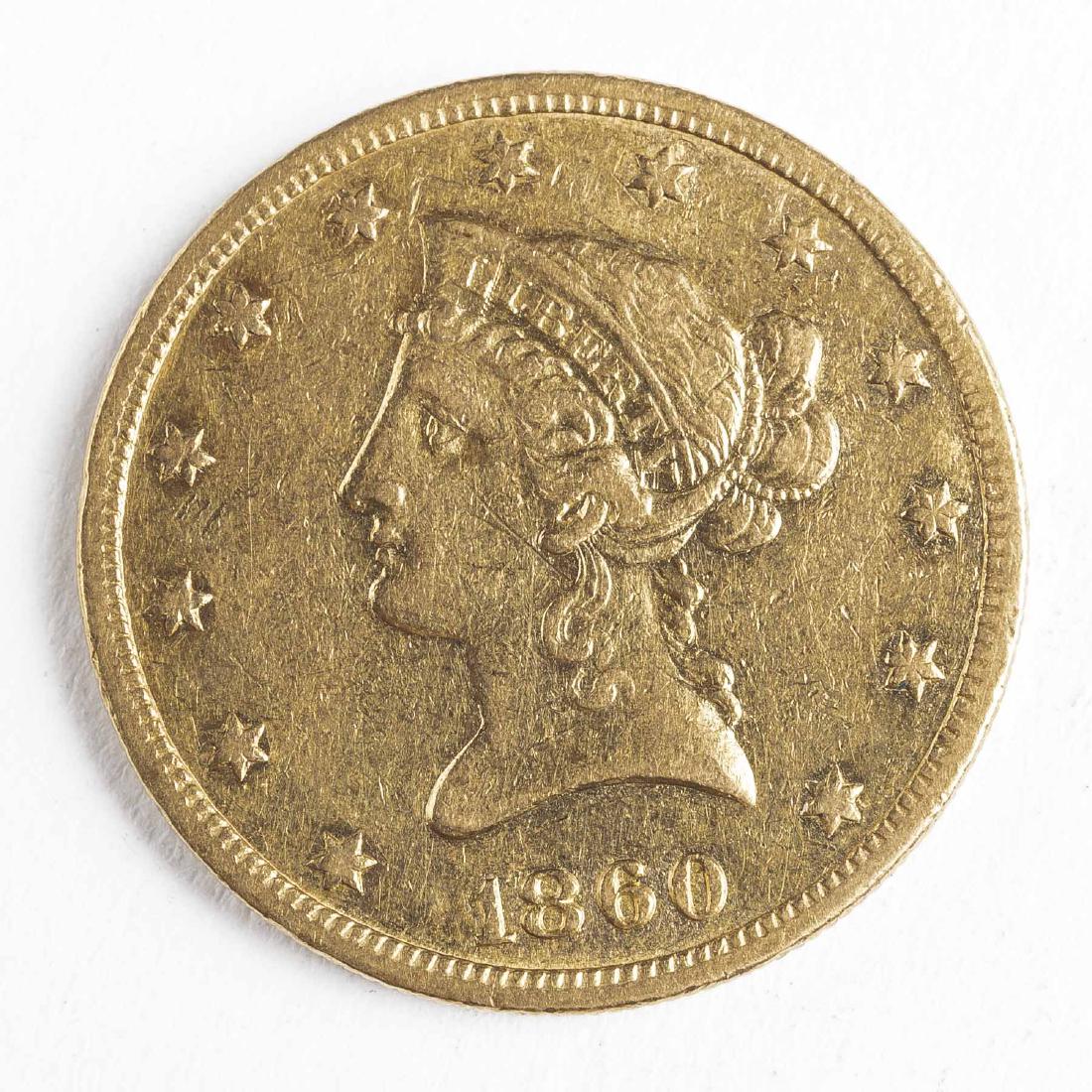 1860-O $10 Liberty Head Gold Coin
