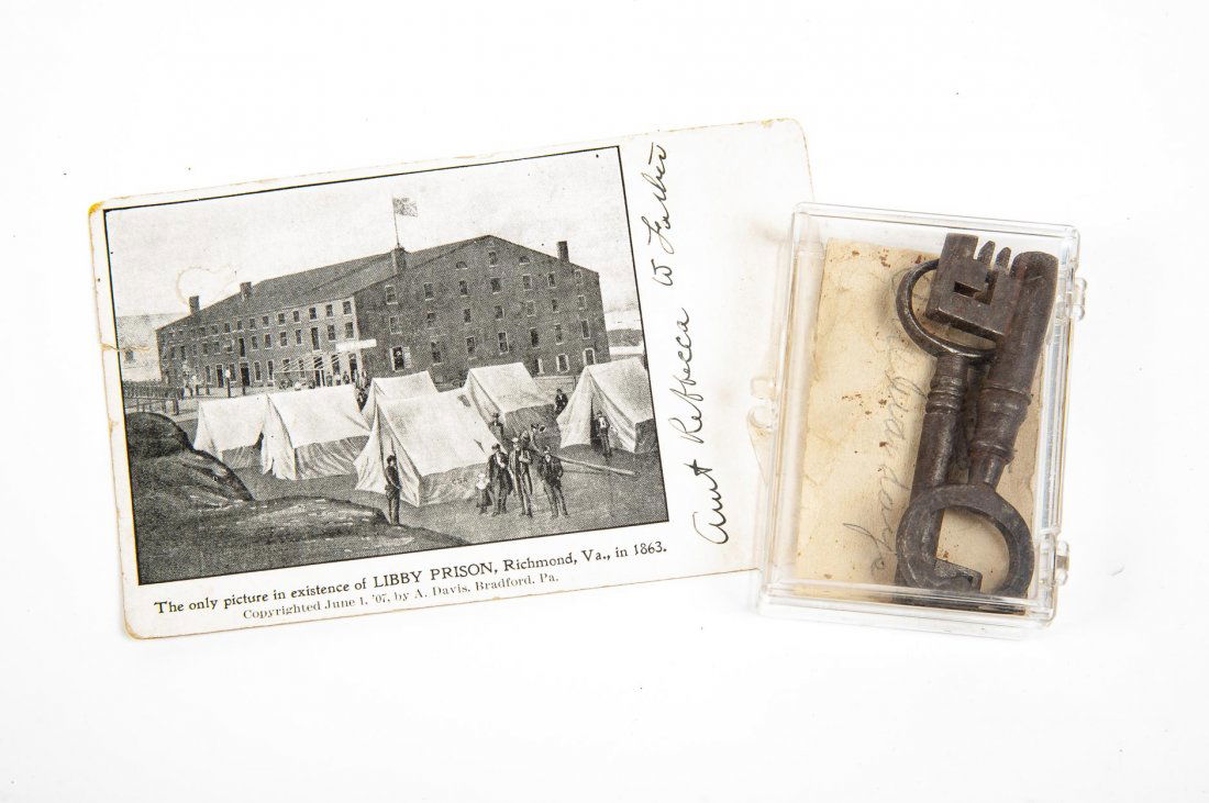 Libby Prison Postcard and Keys