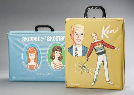 Vintage Barbie, Skipper & Ken Doll With Cases
