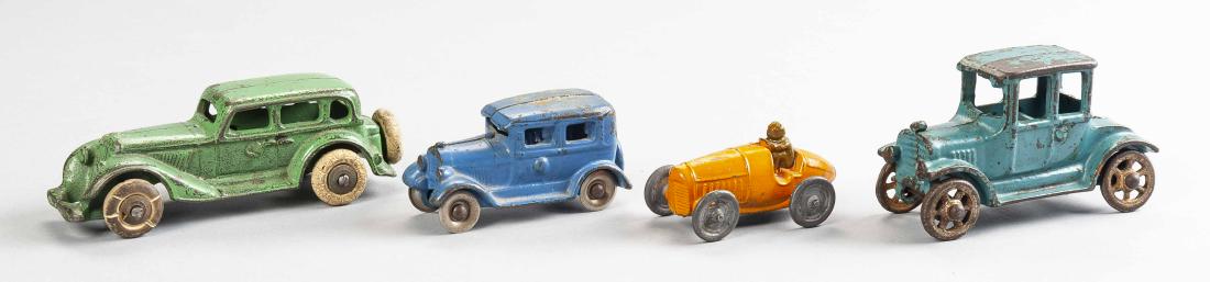 Antique 1930s Cast Iron Blue Ford Coupe Arcade Car