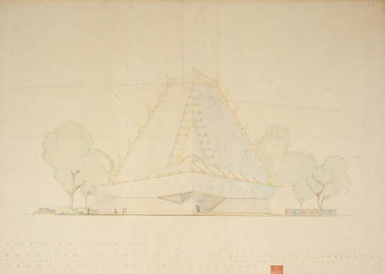 Frank Lloyd Wright; Original Architectural Rendering