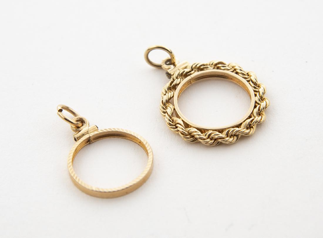 2 14k Coin Bezels
