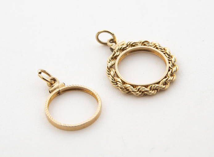 2 14k Coin Bezels
