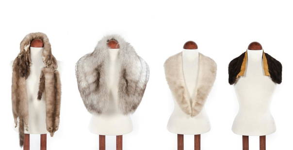 Blue Fox Fur Stole Wrap