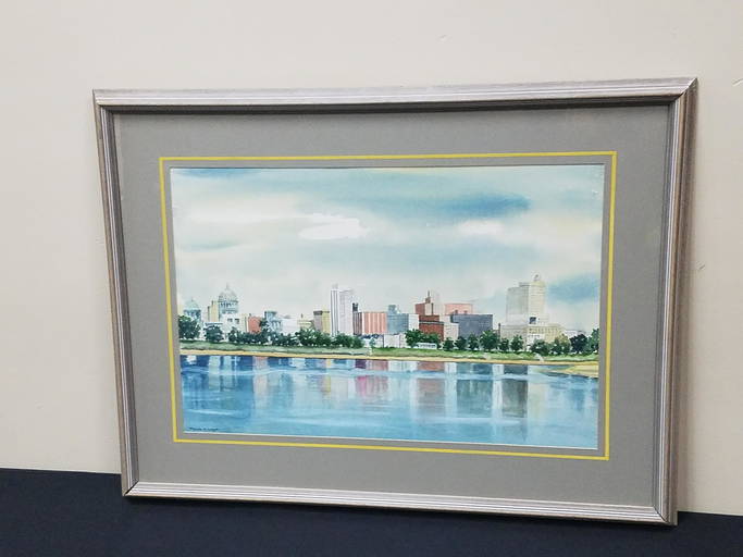 Meade Logan View Of Harrisburg Watercolor