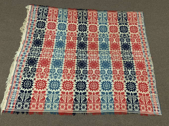 1840 Red White & Blue Coverlet