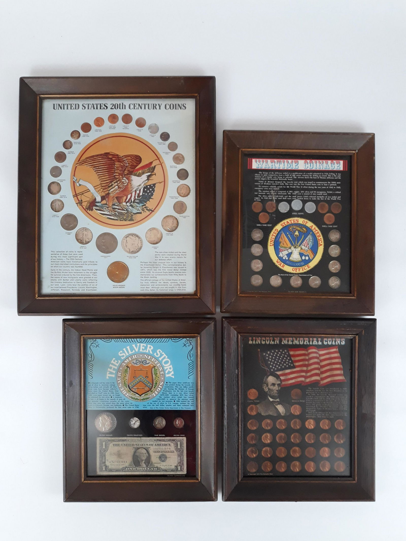 4 Frames United States Coins & Currency