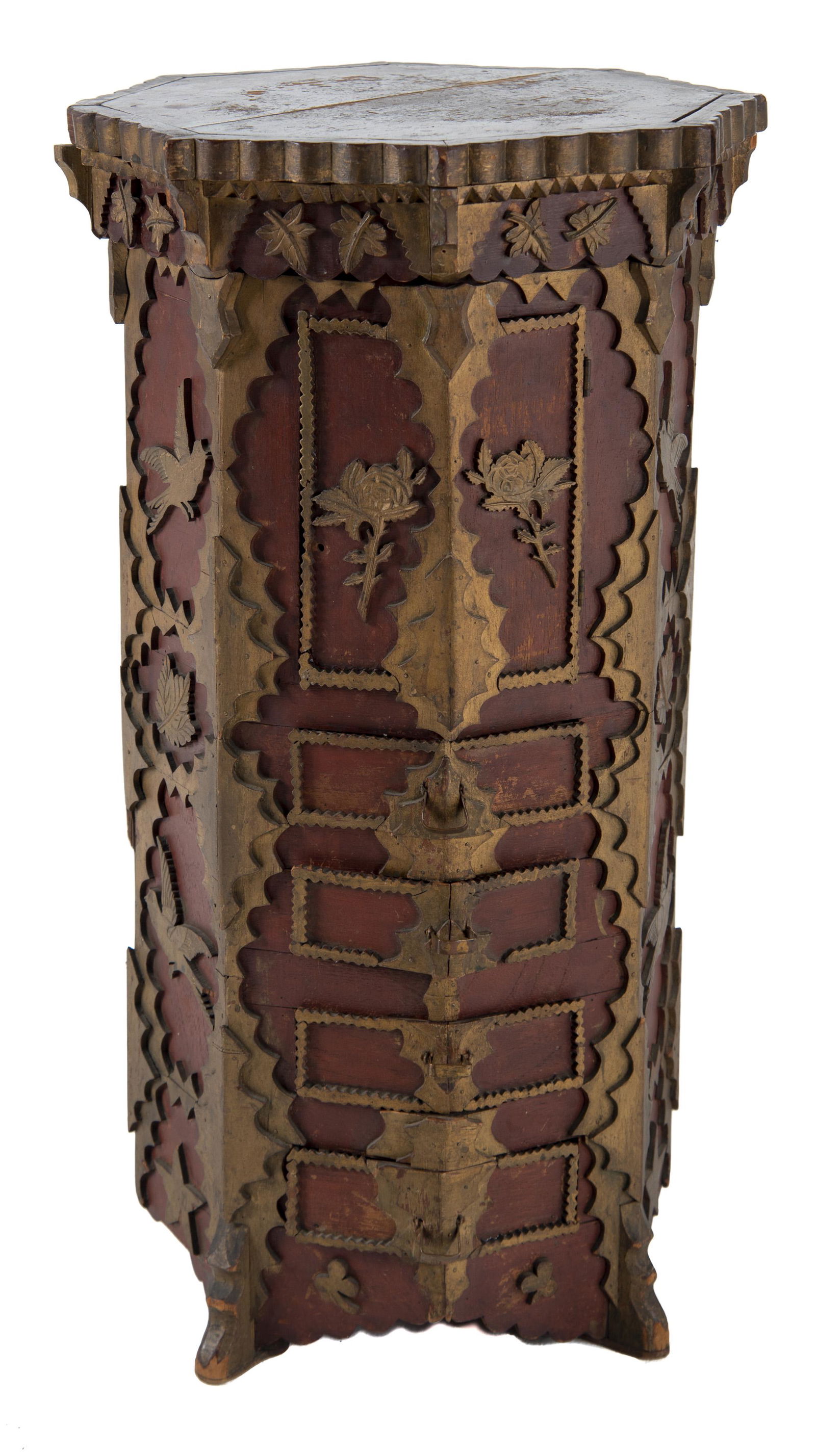 19th C. Tramp Art Octagonal Stand - Feb 15, 2020 | Cordier Auctions ...