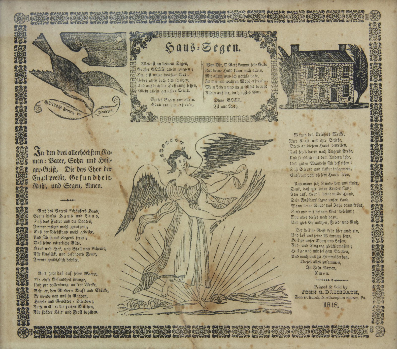 1818 Pennsylvania German House Blessing - Feb 15, 2020 | Cordier ...