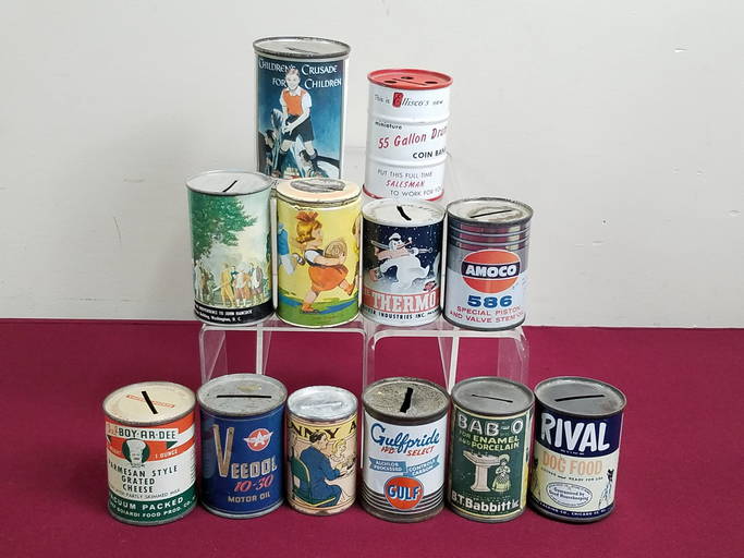 12 Tin Can Banks