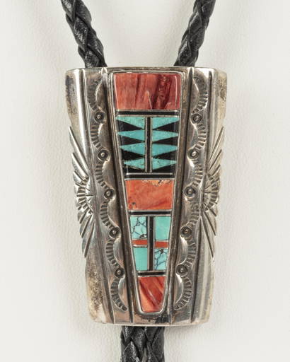 Lewis Quiyo Hopi Inlaid Bolo Tie