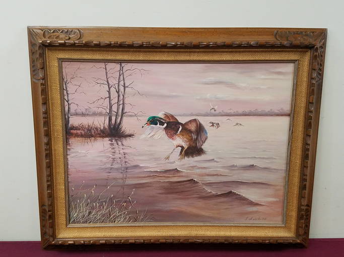George Losch "ducks Landing" Painting