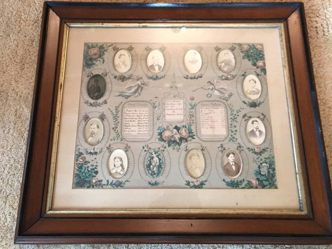 1835 1948 Framed Christian Seibert Family Record