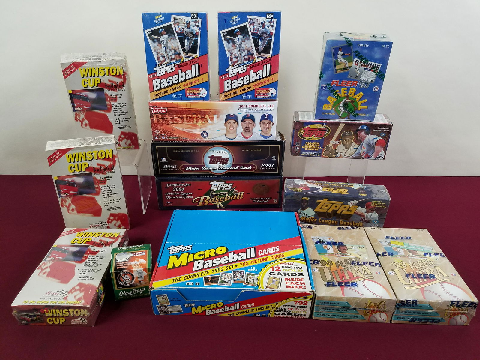 14 Baseball/nascar Trading Card Box Sets