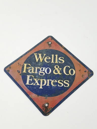Wells Fargo & Co Express Porcelain Sign