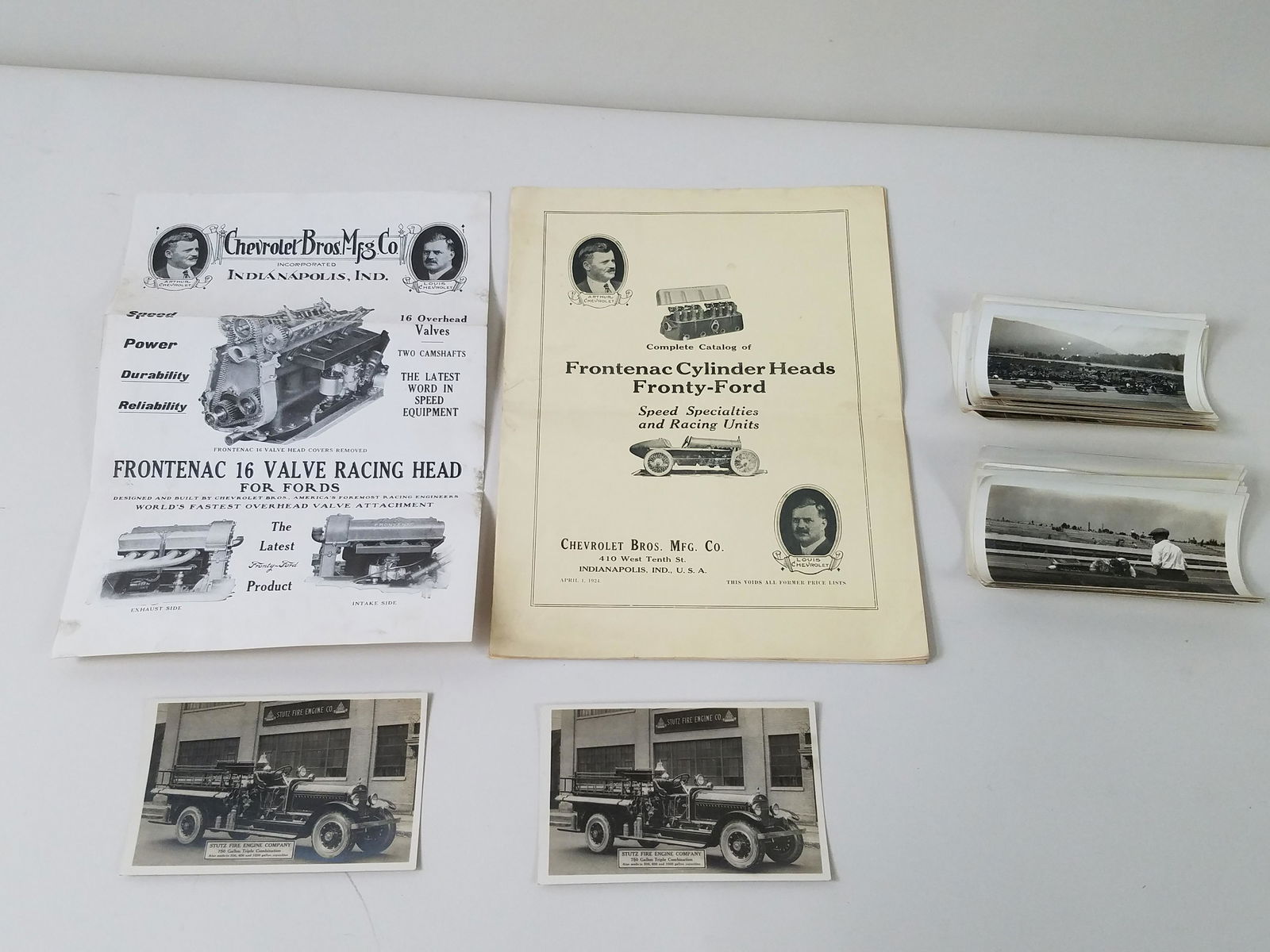 37 Pcs Race Car Photos & Stutz Fire Post Cards