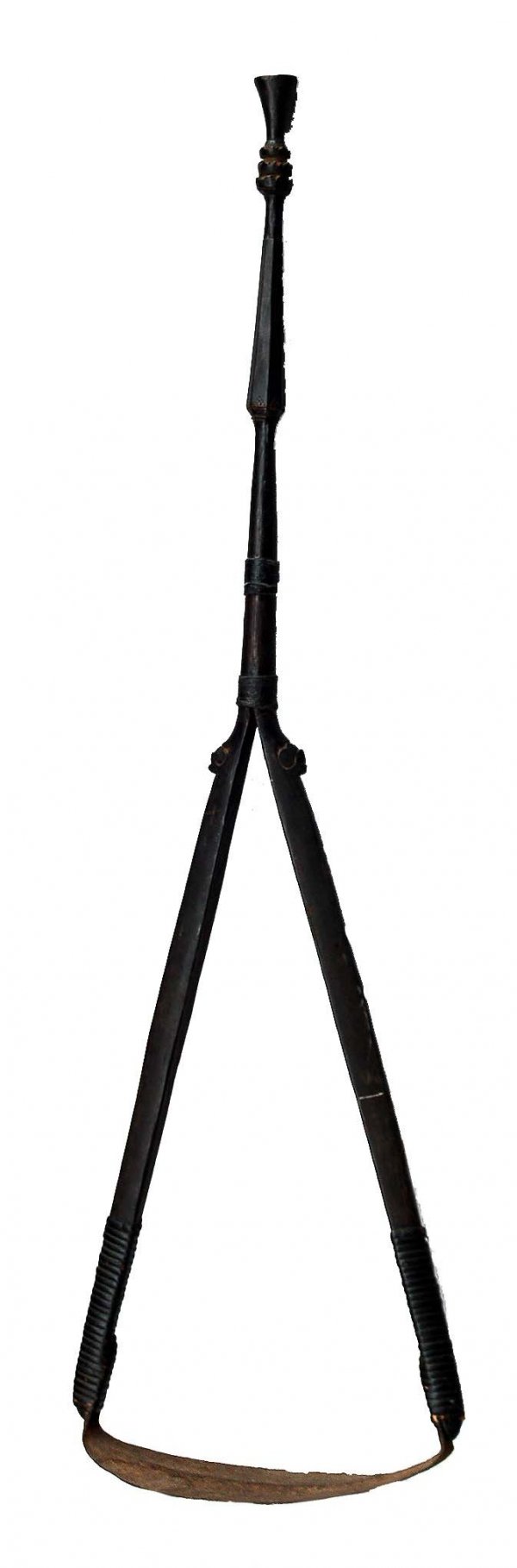 505: African Wood and Metal Scythe Type Tool