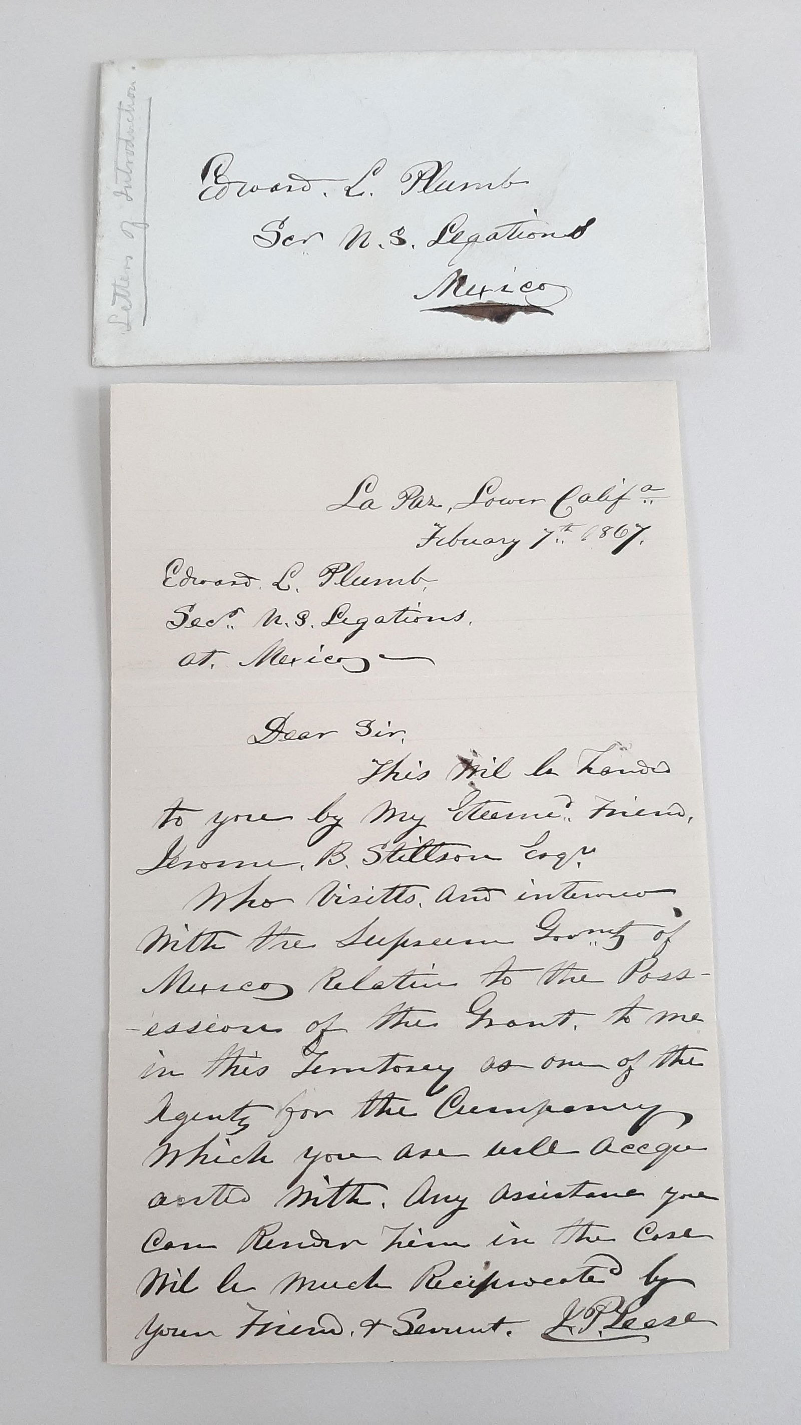 1867 U.s. Diplomatic Letter