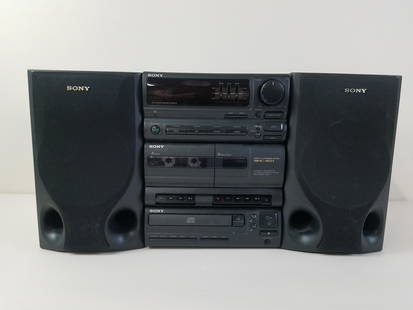 Sony Cd Player And Tape Deck With Speakers