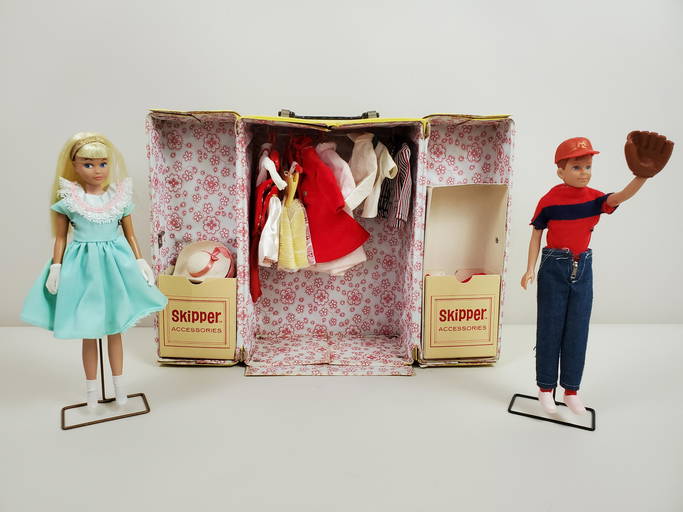 Skipper And Ricky Dolls 1963 With Carrying Case