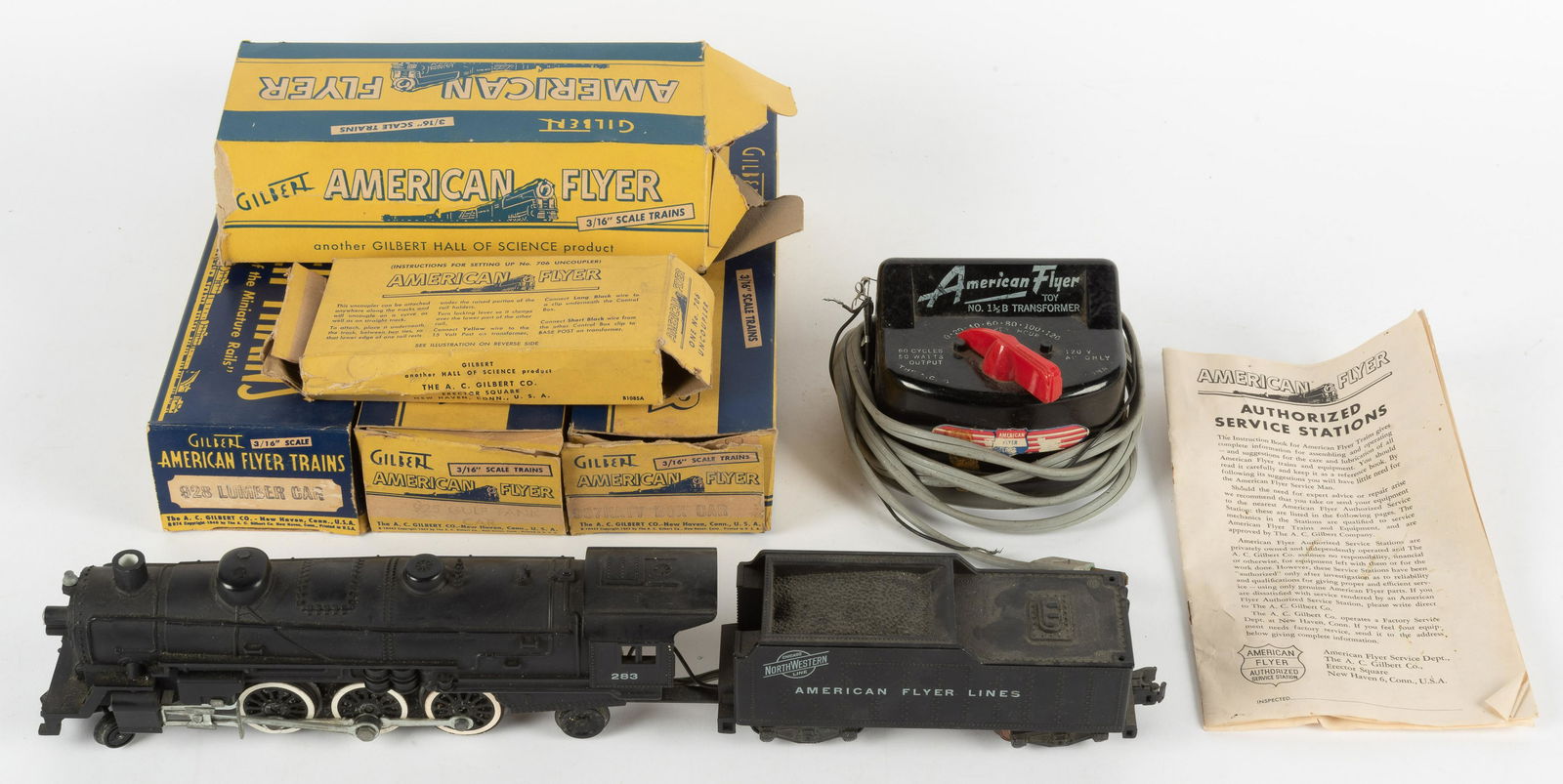 American Flyer Loco & Tender With 4 Cars