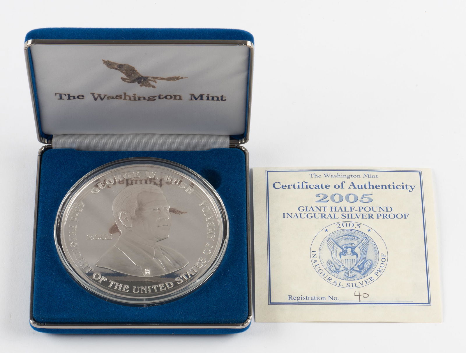 2005 .999 1/2lb Bush Inaugural Coin