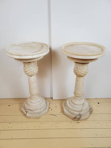 Pair Of Marble Pedestal Stands