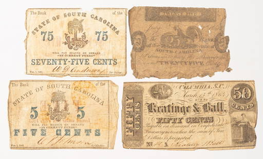 1863 State Of North Carolina 25 Cent Fractional