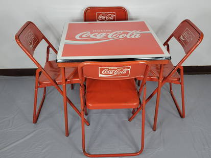 4 Coca Cola Chairs And Table