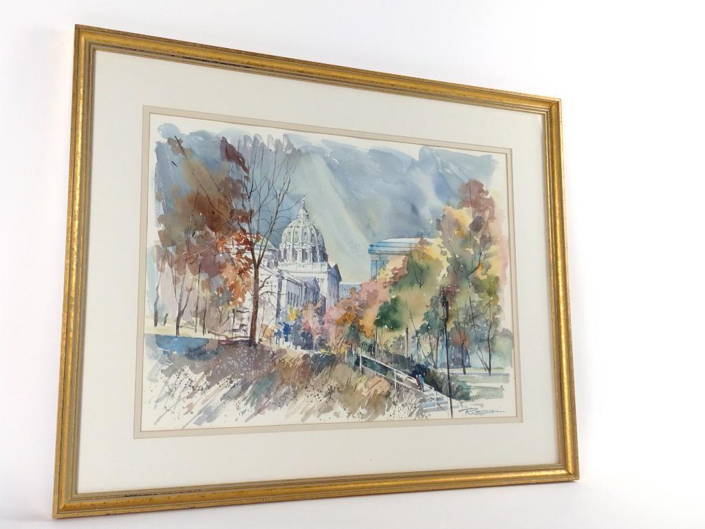 Nick Ruggieri Pa Capitol Watercolor