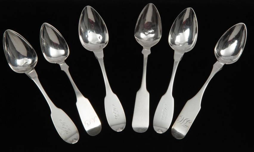 6 American Coin Silver Spoons