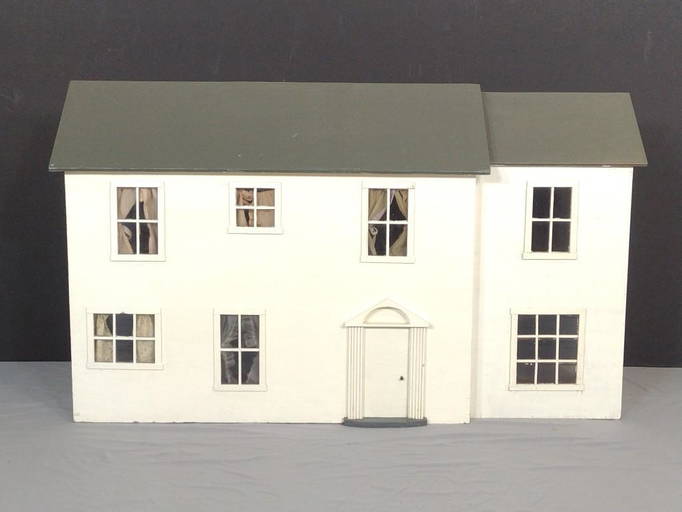 White Painted Doll House With Furniture