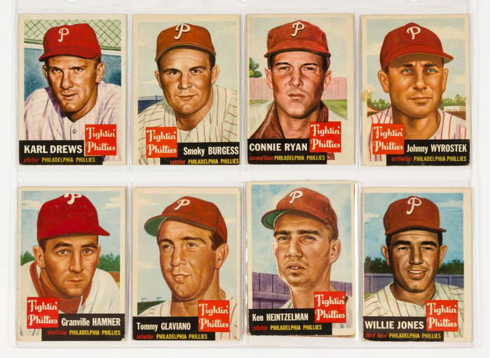 9 1953 Vintage Topps Baseball Cards