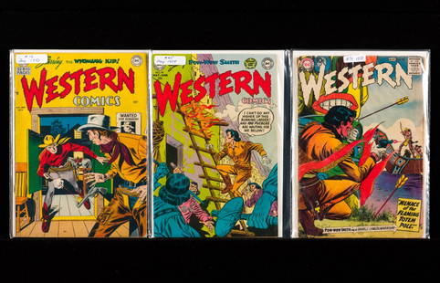 4 Golden Age Western Comics Incl Wild Frontier & Others