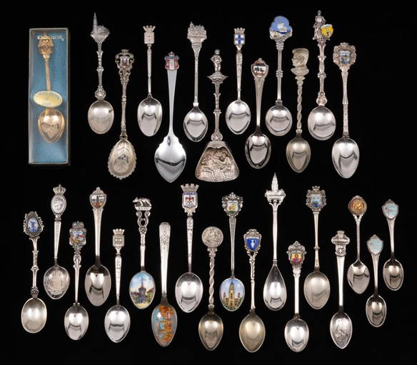 31 Souvenir Spoons Incl Alpaca & Silver Plate - Apr 24, 2022 | Cordier ...