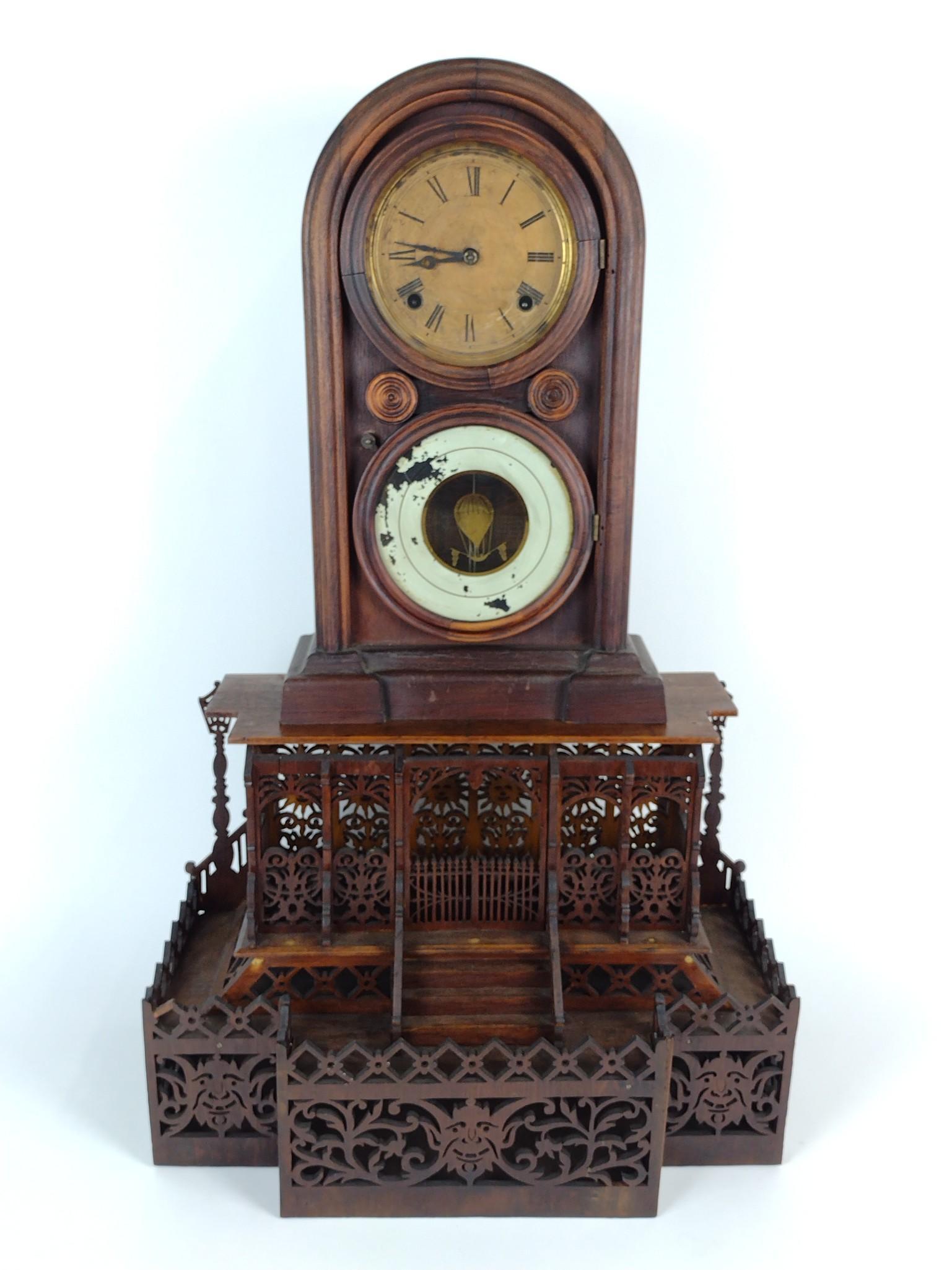 Ingraham Mantel Clock With Fretwork Base