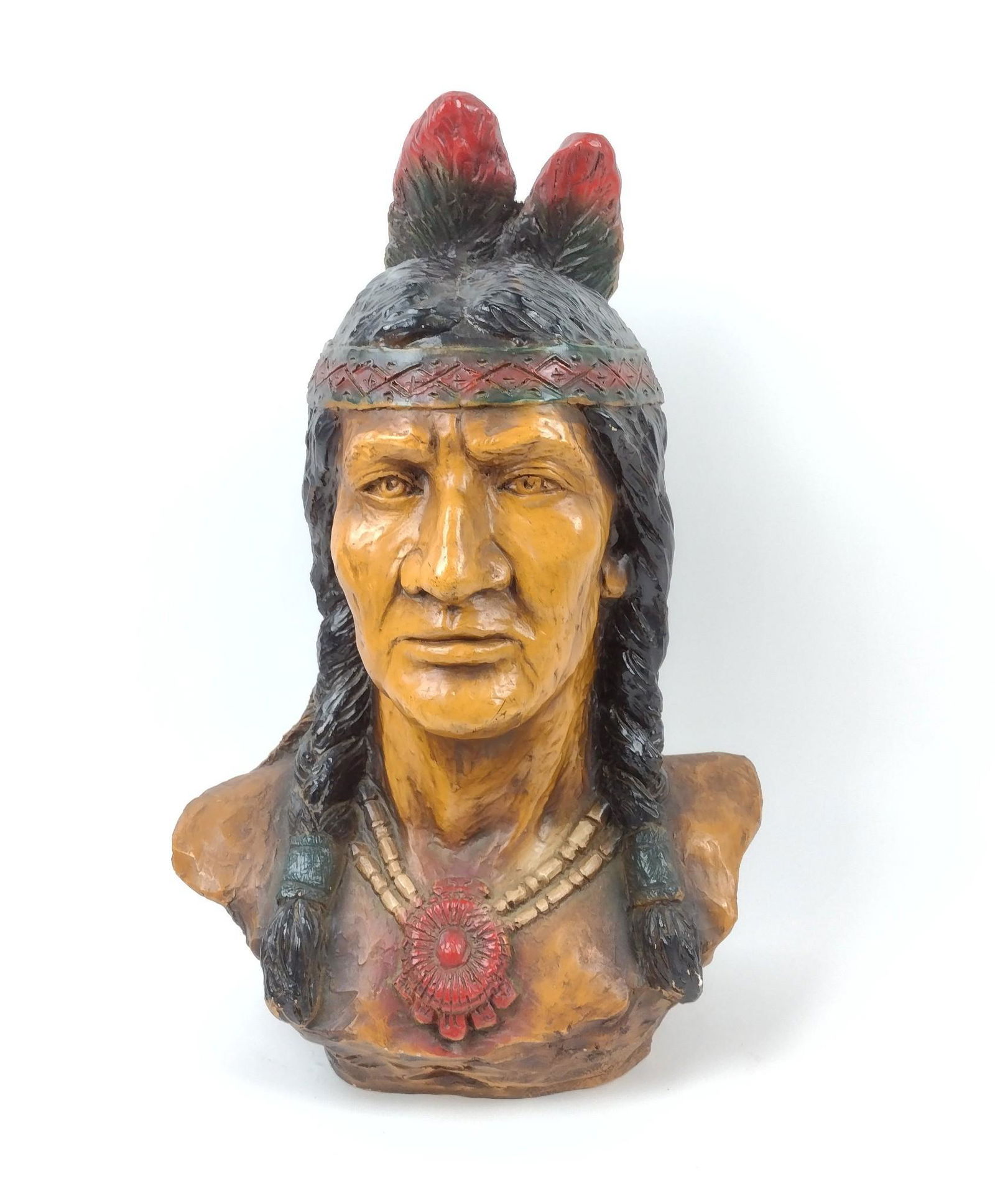 Chalkware Native American Bust