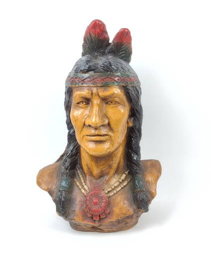 Chalkware Native American Bust